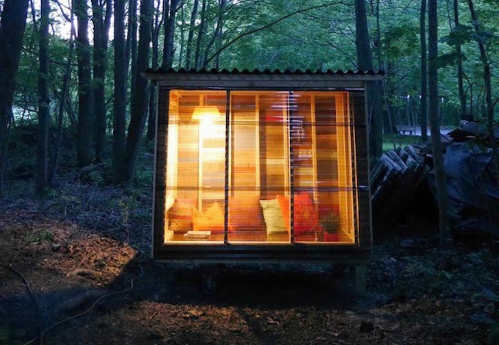 NYU Professor Builds Himself a Tiny Cabin Using Recycled and Salvaged ...