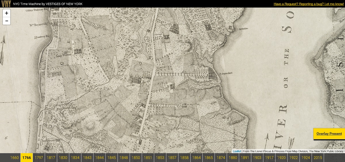 NYC Time Machine Lets Users Navigate Overlaid Maps from 1600 to Present ...